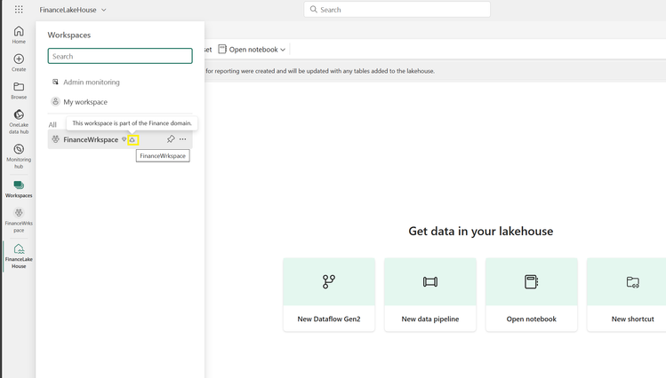 Establishing Data Mesh architectural pattern with Domains and OneLake ...
