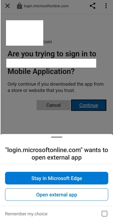 "login.microsoftonline.com" wants to open external app | Microsoft Community Hub