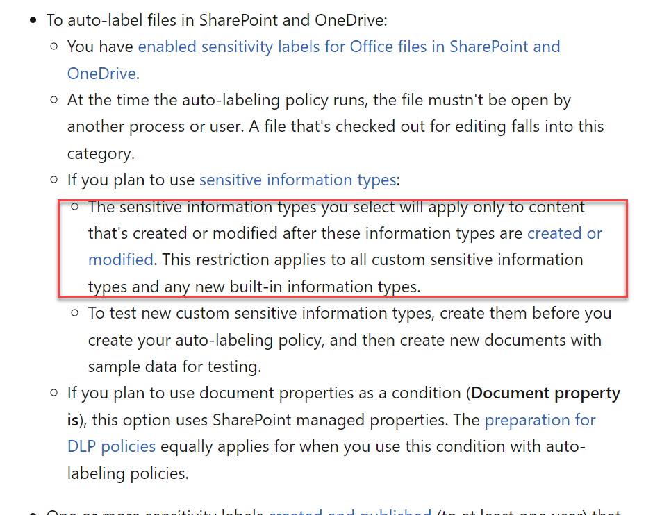 Auto labeling - Data at rest | Microsoft Community Hub