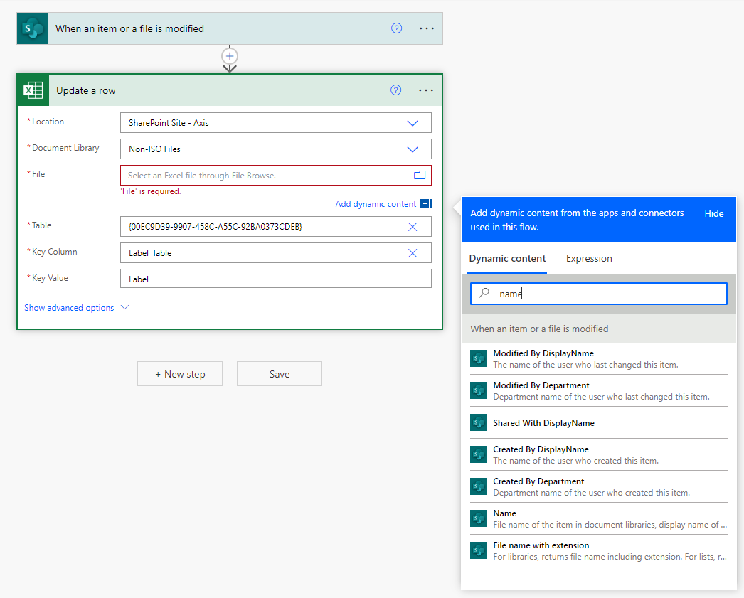 How to create a flow to update any file been modified not just a ...