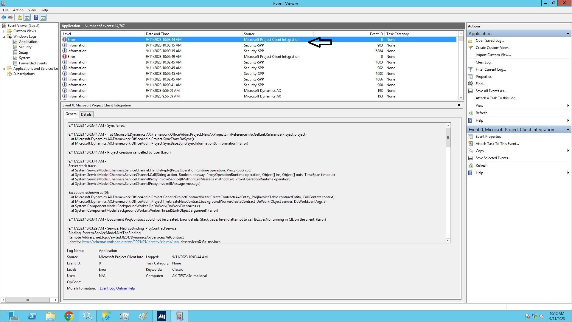Event Error Microsoft Project Client Integration Ms Project 2013 Standard Microsoft