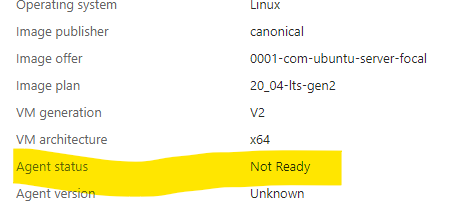 Linux Virtual Machine Agent Status "Not Ready" | Microsoft Community Hub