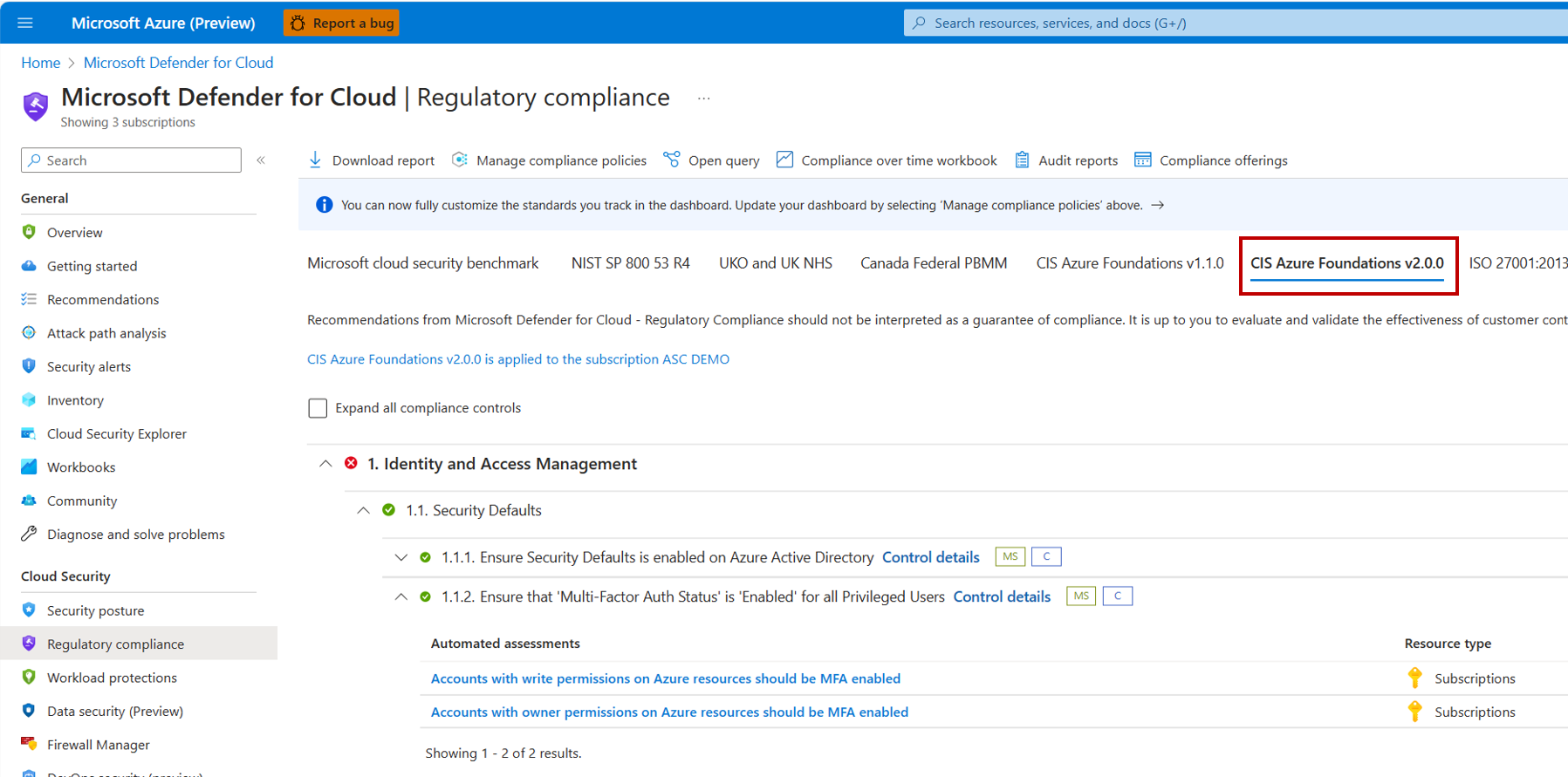 Microsoft Defender Cloud Now Supports Cis Azure Security Foundations Benchmark 2 0 0