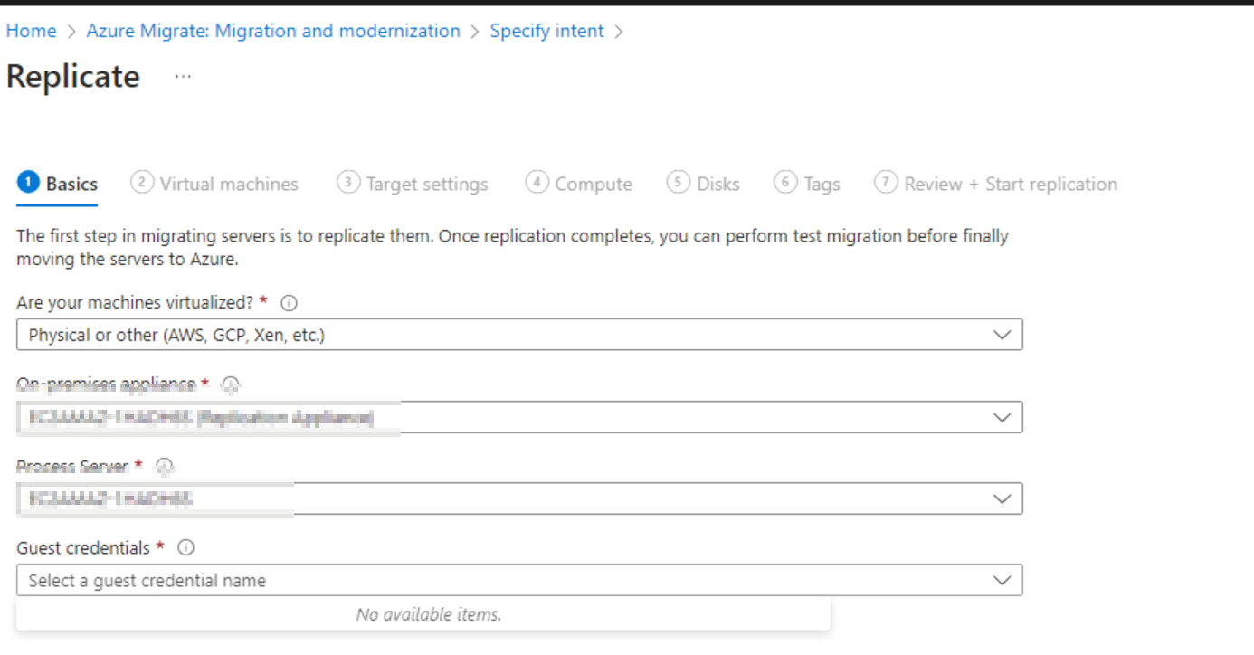 Looking to add update Guest Credentials in Azure Migration Replication ...