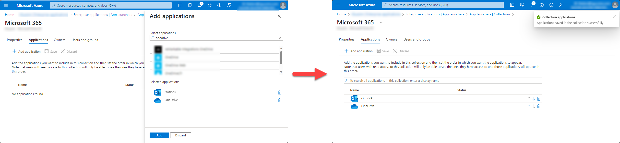Missing Office 365 apps on the App launcher after creating collection (Azure AD/Entra ID ...