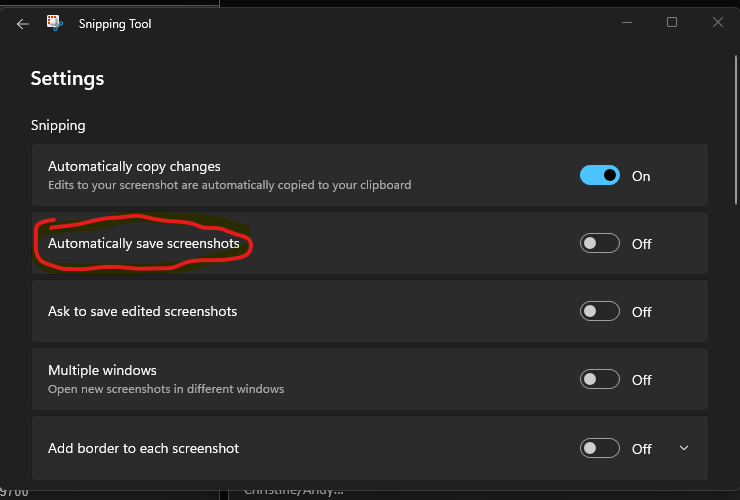 Snipping Tool: Policy to Disable "Automatically save screenshots ...