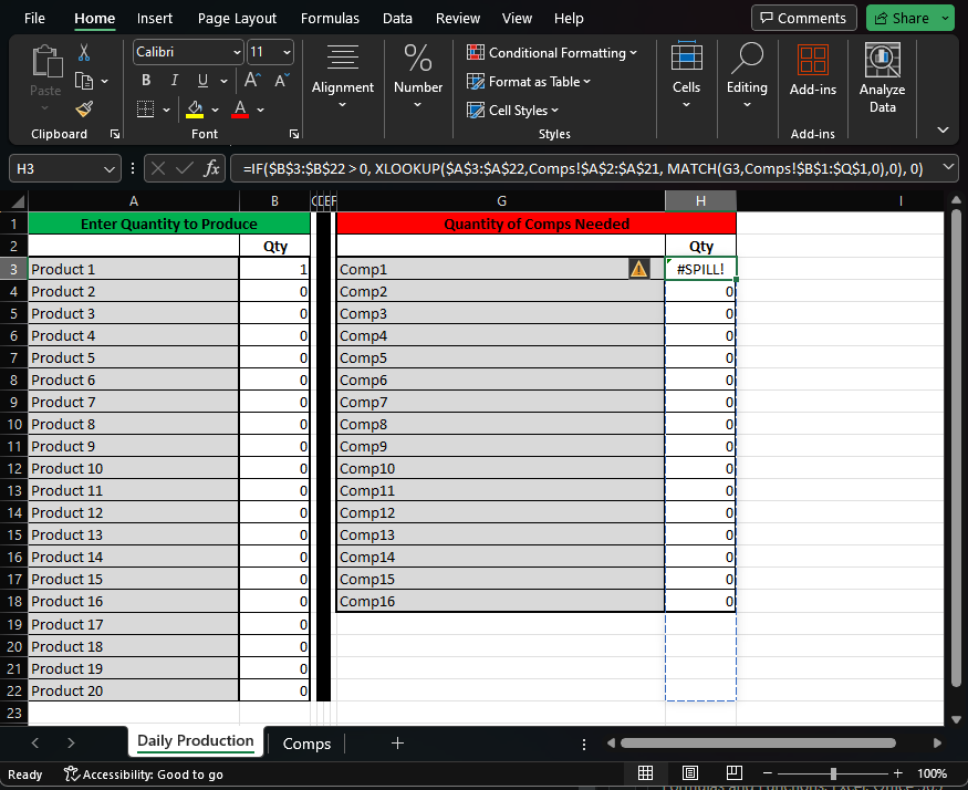 Matrix Lookup And Summing Of Components Formula Help Microsoft Community Hub
