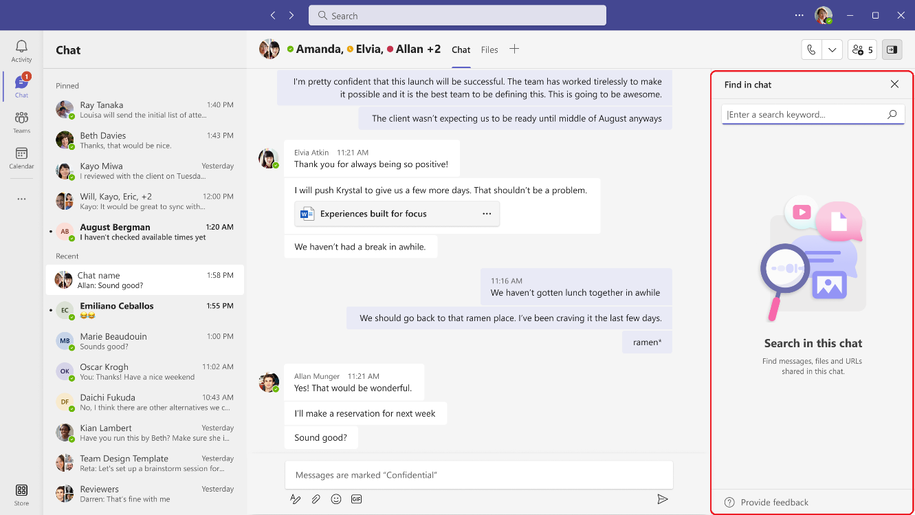 Now in Public preview & Targeted release: A new experience to search within chat and channels ...
