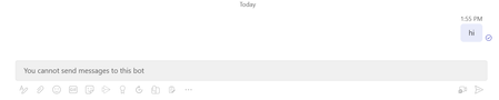 "You cannot send messages to this bot" - Chatbot issue with the new Teams | Microsoft Community Hub
