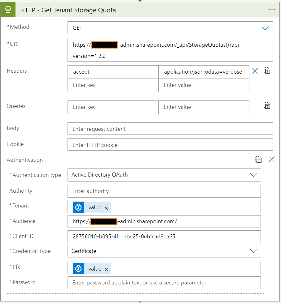 SharePoint REST API - Get StorageQuotas from tenant admin site using managed identity ...