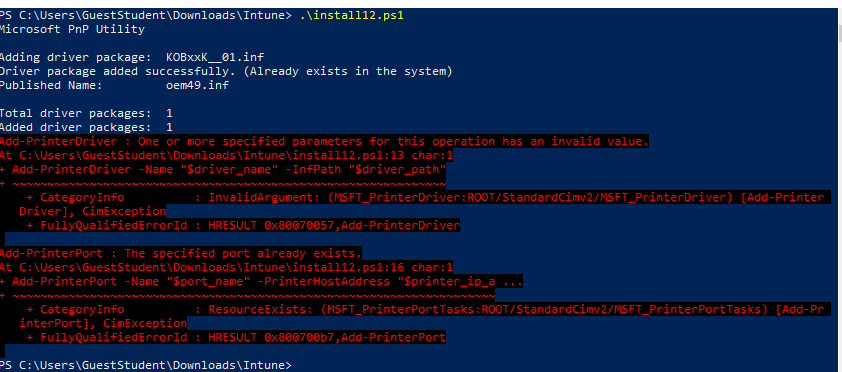 deploying printer via intune | Microsoft Community Hub