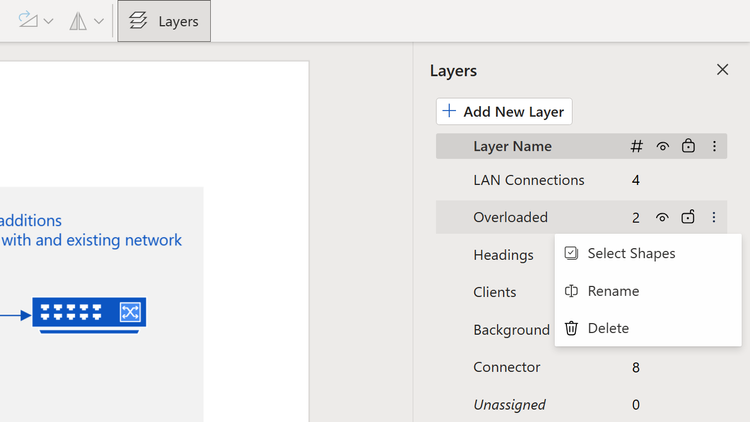 Organize the components in your diagrams with layers in Visio for the ...
