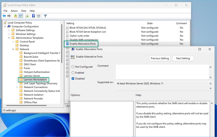 SMB alternative ports now supported in Windows Insider | Microsoft ...