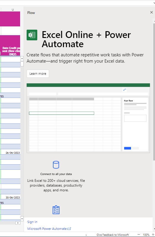 Flow / Power Automate won't load on Excel Online | Microsoft Community Hub