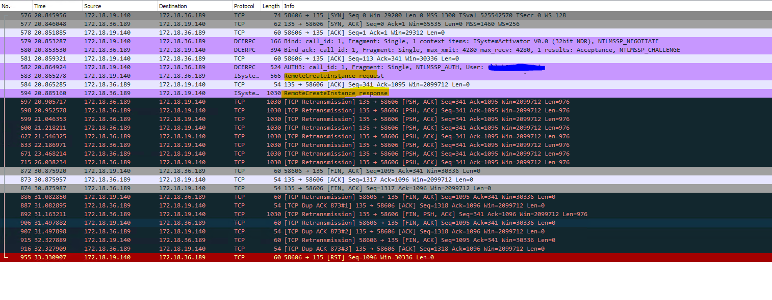 Windows 2019 WMI RPC communication ISystemActivator-RemoteCreateInstace ...