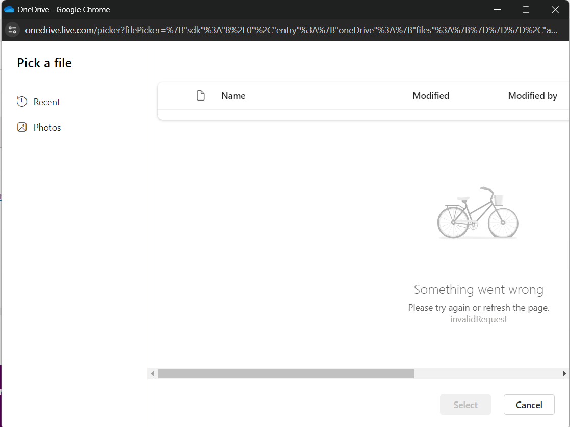 Issue with OneDrive File Picker v8 | Microsoft Community Hub