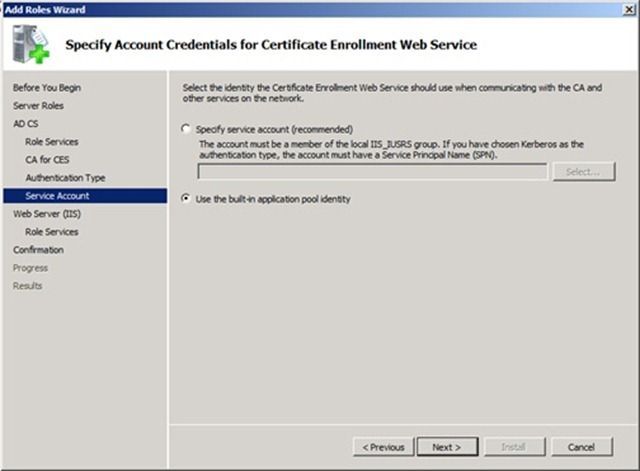 Enabling CEP and CES for enrolling non-domain joined computers for ...
