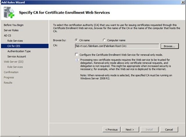 Enabling CEP and CES for enrolling non-domain joined computers for ...