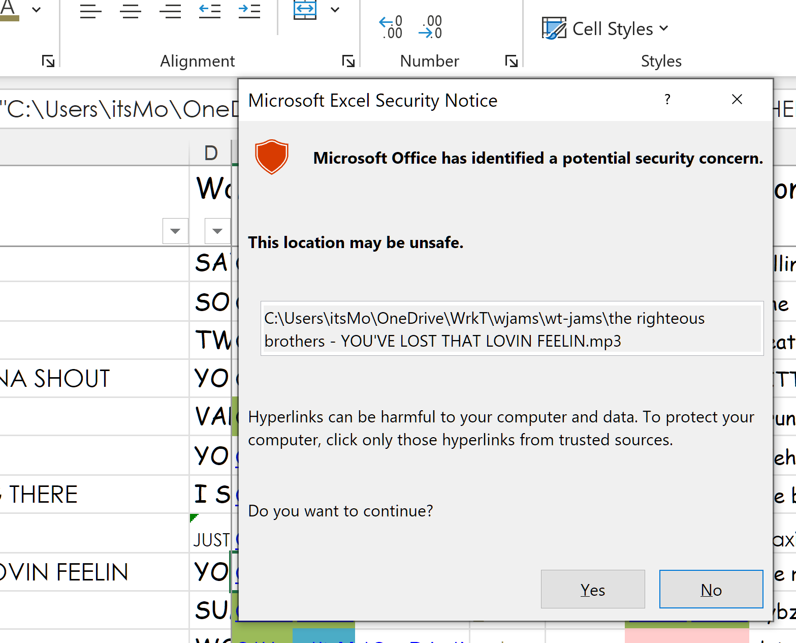 Is there a way to turn off the link warning in excel? | Microsoft ...