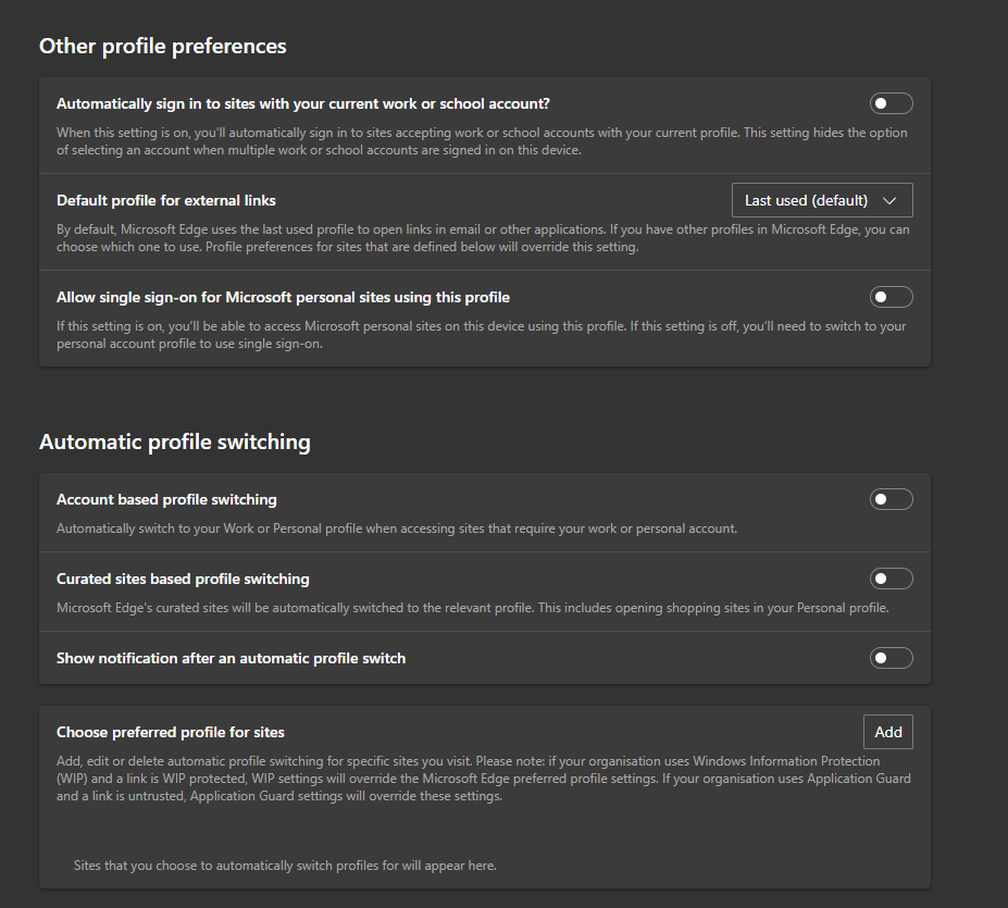 Edge forcing switch profiles when using any .local domain or IP address | Microsoft Community Hub