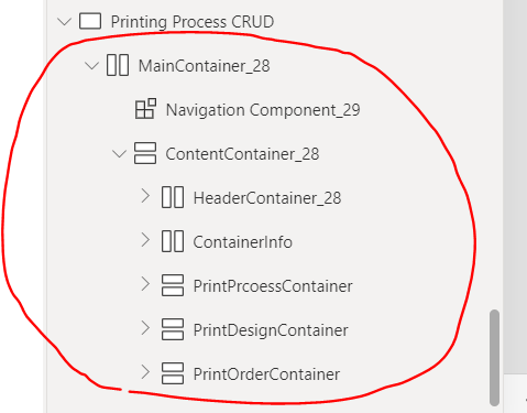 When having multiple containers inside the same screen, then on design ...