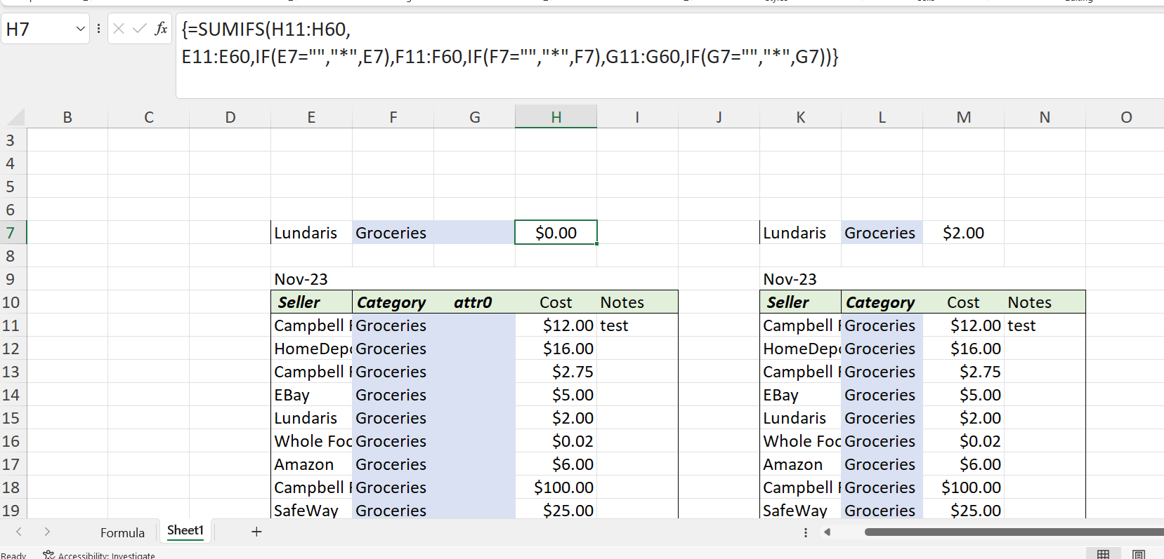 SUMIFS problem with separate summation array | Microsoft Community Hub