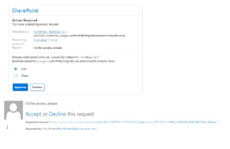 Modify Access request email Sharepoint online | Microsoft Community Hub