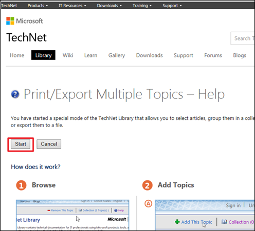 How to Print/Export Multiple Topics from TechNet | Microsoft Community Hub