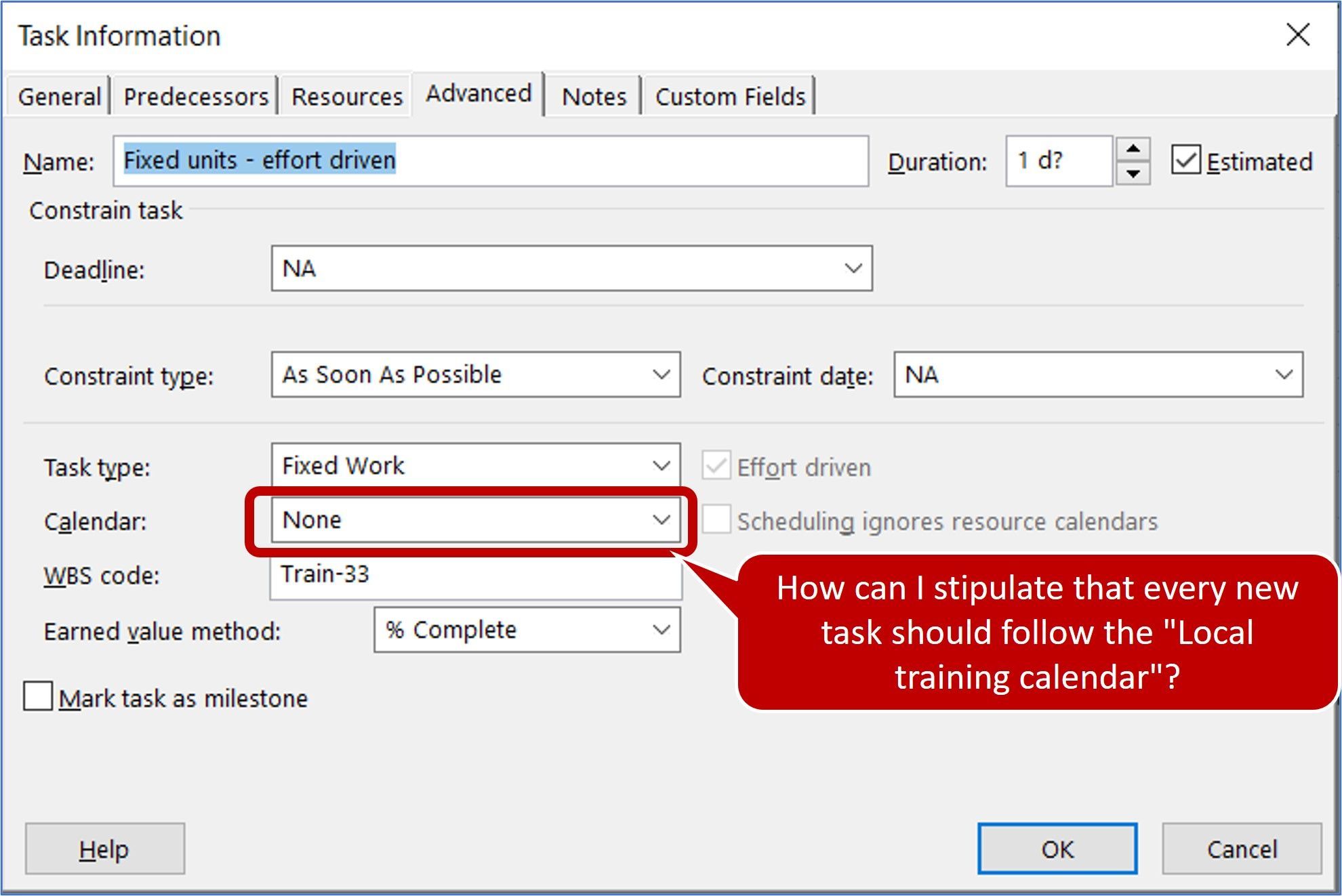 New tasks have calendar 'None' - how to set a default calendar for new tasks? | Microsoft ...