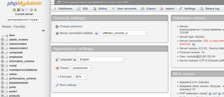 Manage an Azure Database for MySQL flexible server database with phpMyAdmin | Microsoft ...