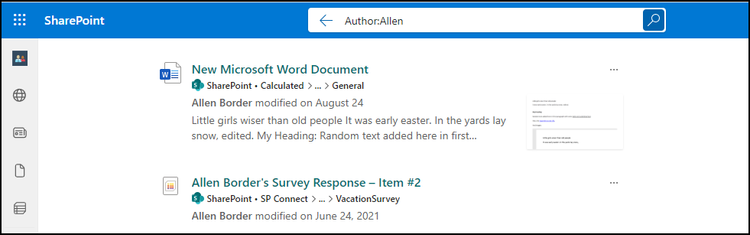 How to Search in SP By Author | Microsoft Community Hub