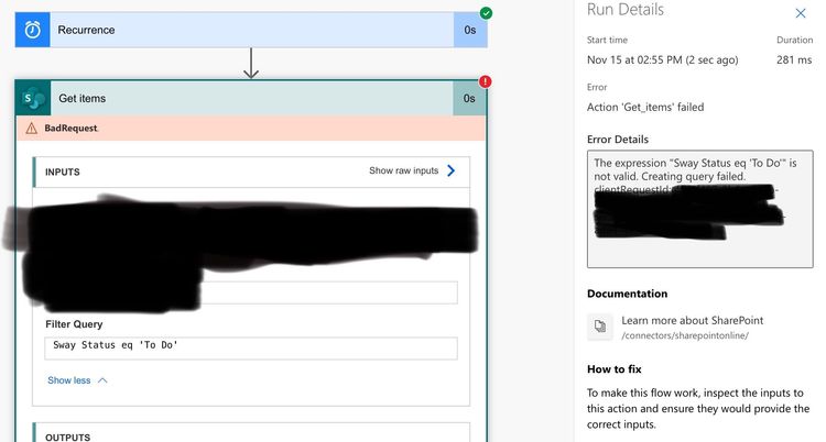 ODATA Filter Query not valid when it should be | Microsoft Community Hub