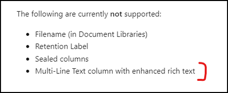Formatting bug w. "Multiple lines of text" (Rich text) | Microsoft Community Hub